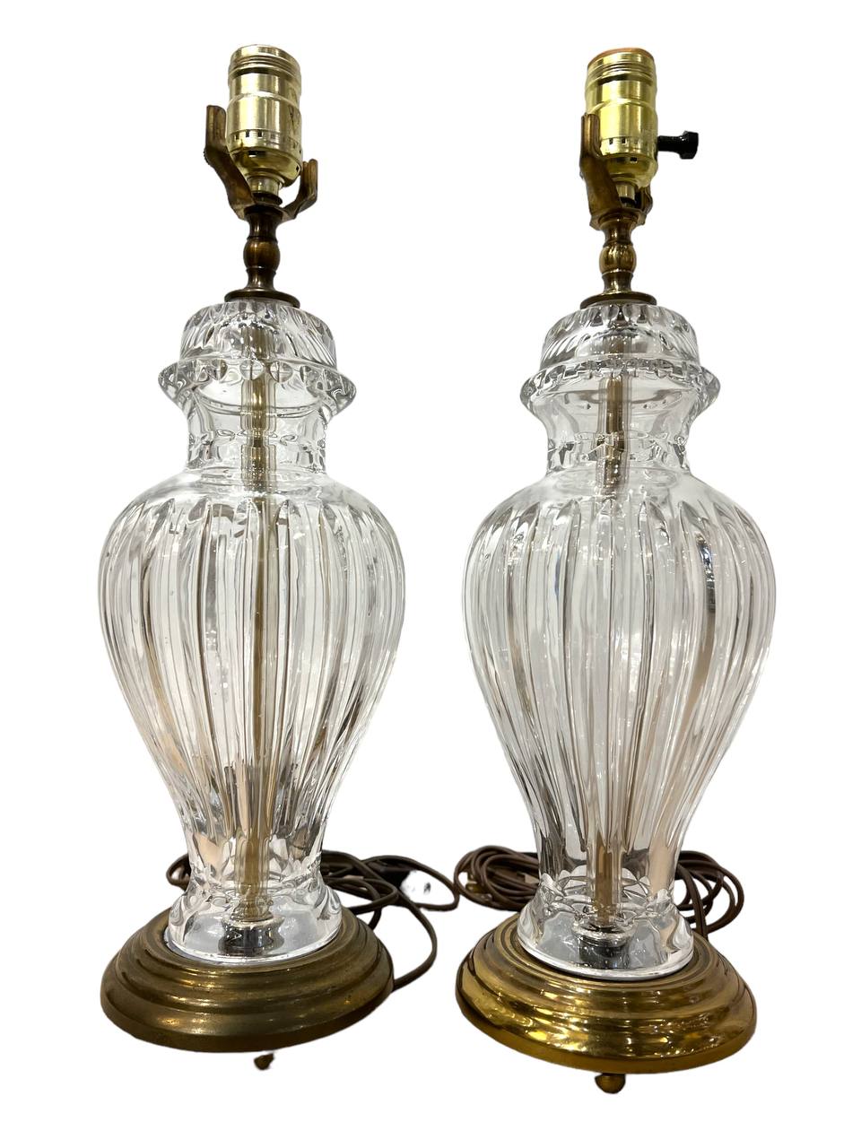 1940's French Cut Glass Table Lamps - Lionsgate Antiques NY
