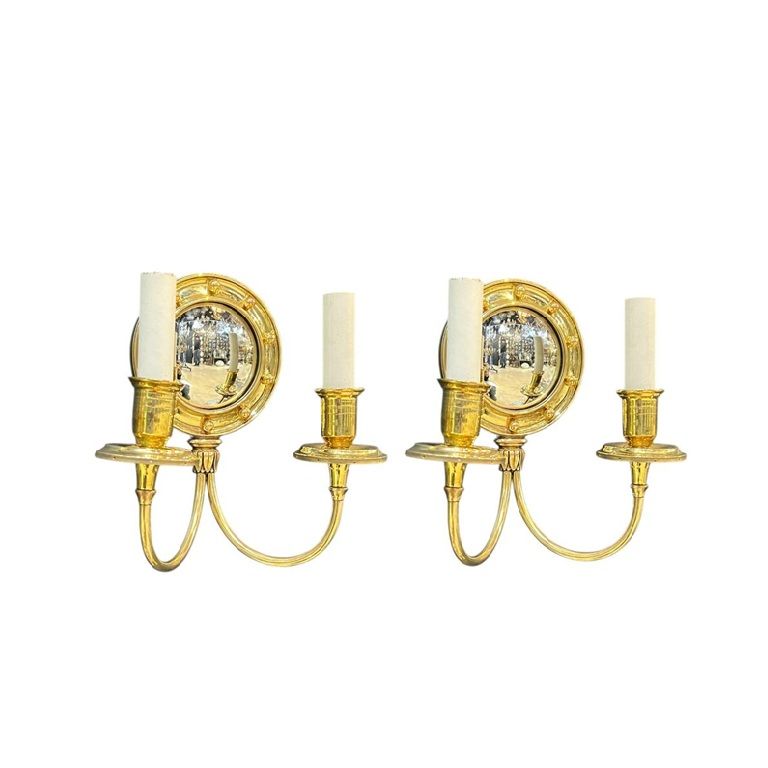 1920's Caldwell Federal Style Sconces with Mirror - Lionsgate Antiques NY